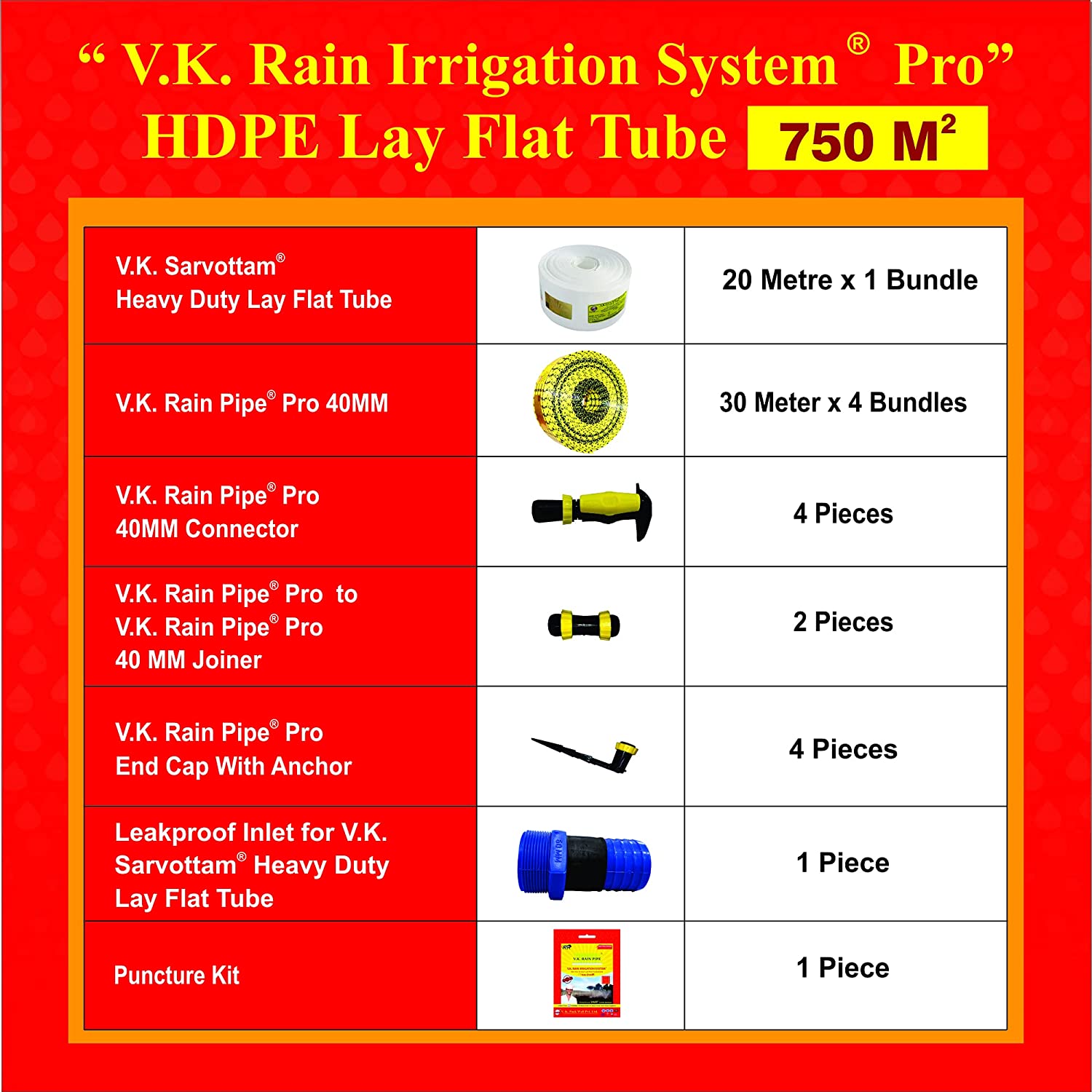 V.K. Sarvottam Rain Pipe Irrigation System PRO